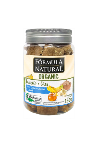 Biscoito Fórmula Natural Organic para Cães Adultos Sabor Banana Aveia e ...
